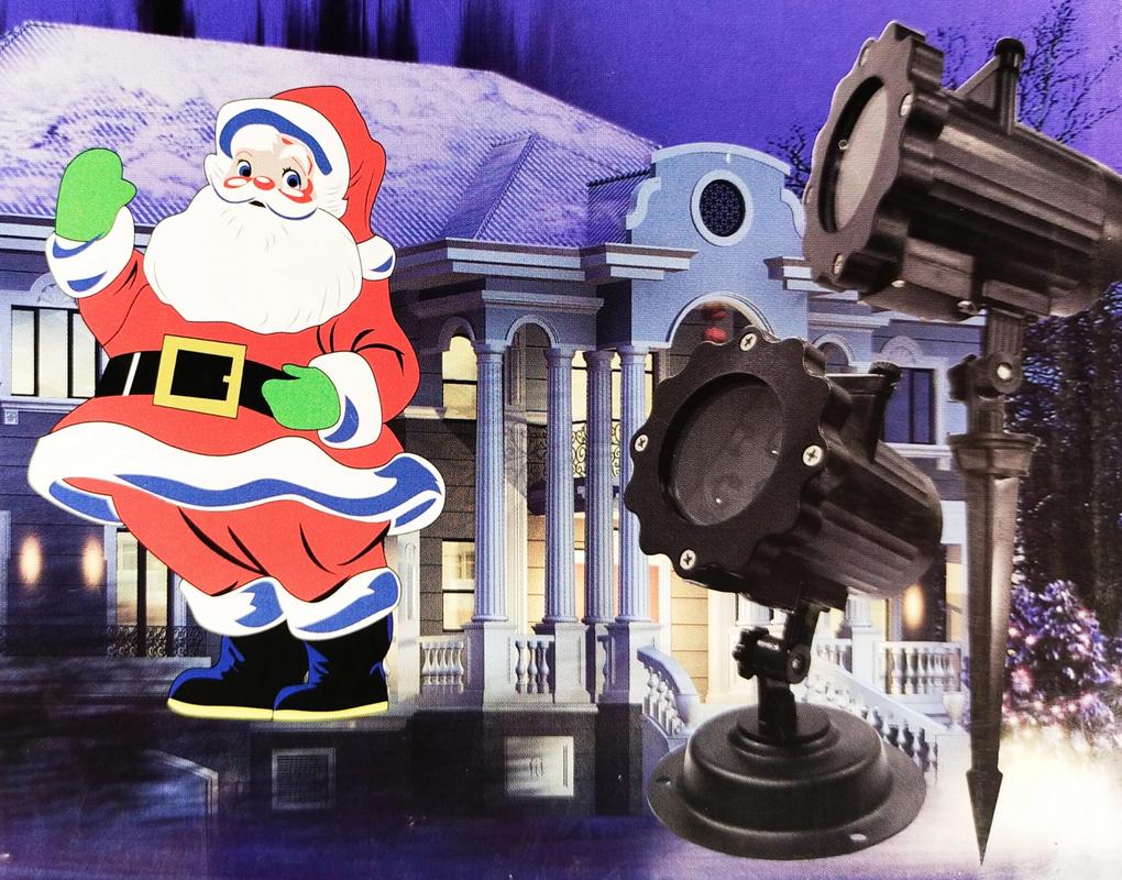 Venkovní vánoční LED projektor s 4 vyměnitelnými motivy