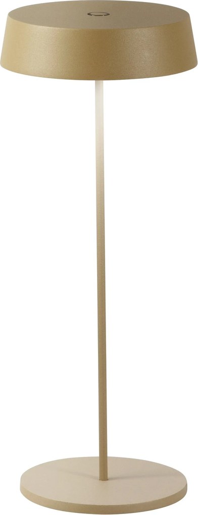 FAN LED-COCKTAIL-ORO Nabíjecí venkovní stolní svítidlo COCKTAIL zlatá, kov, 2,2 W, 192 lm, 3000 K, stmívatelné, IP54, 29,5 x 12 cm - FANEUROPE