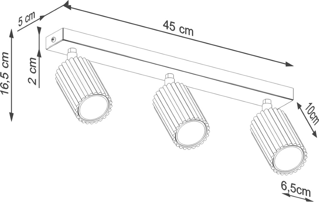 Sollux Lighting Stropní svítidlo KARBON 3L bílé