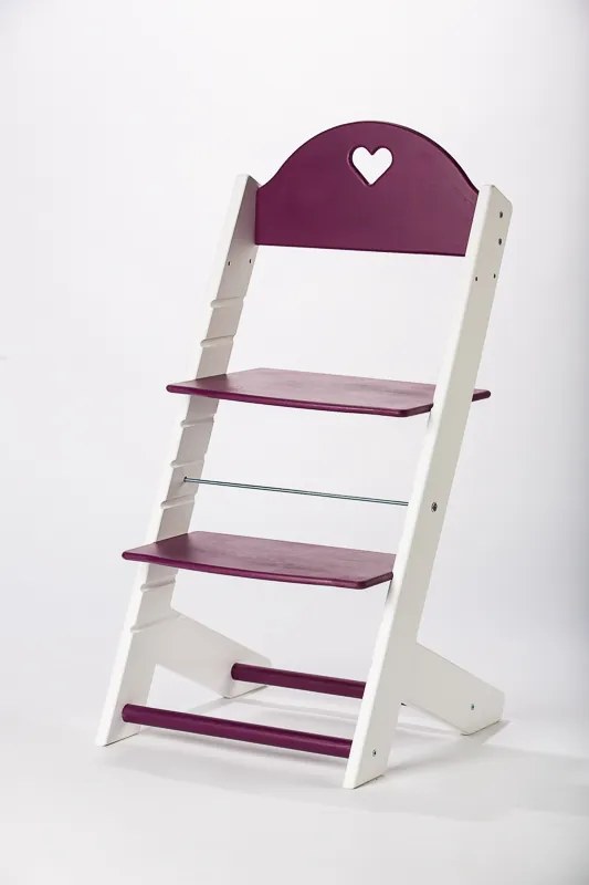 Lucas Wood Style rostoucí židle MIXLE -  bílá/fialová rostoucí židle MIXLE: Medvídek