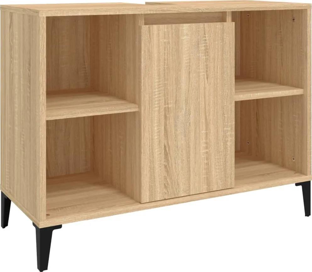 vidaXL 3dílný set koupelnového nábytku kompozitní dřevo [3185624] Barva: Betonová šedá