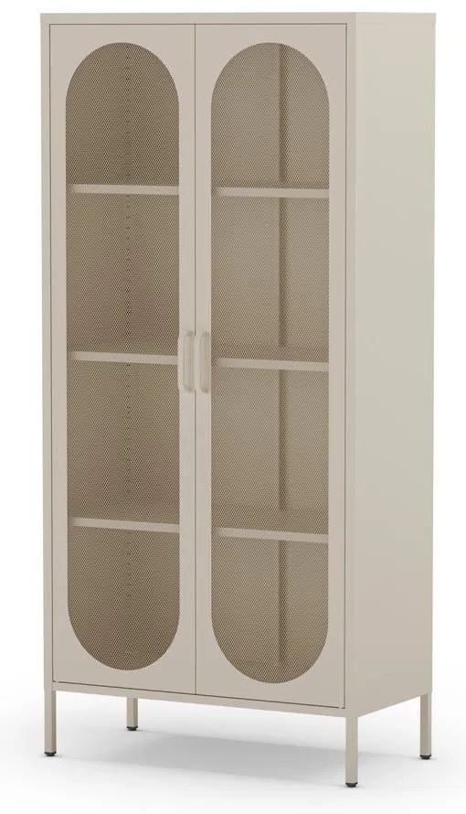 Krémová kovová skříň 80x170x40 cm Diora – Marckeric