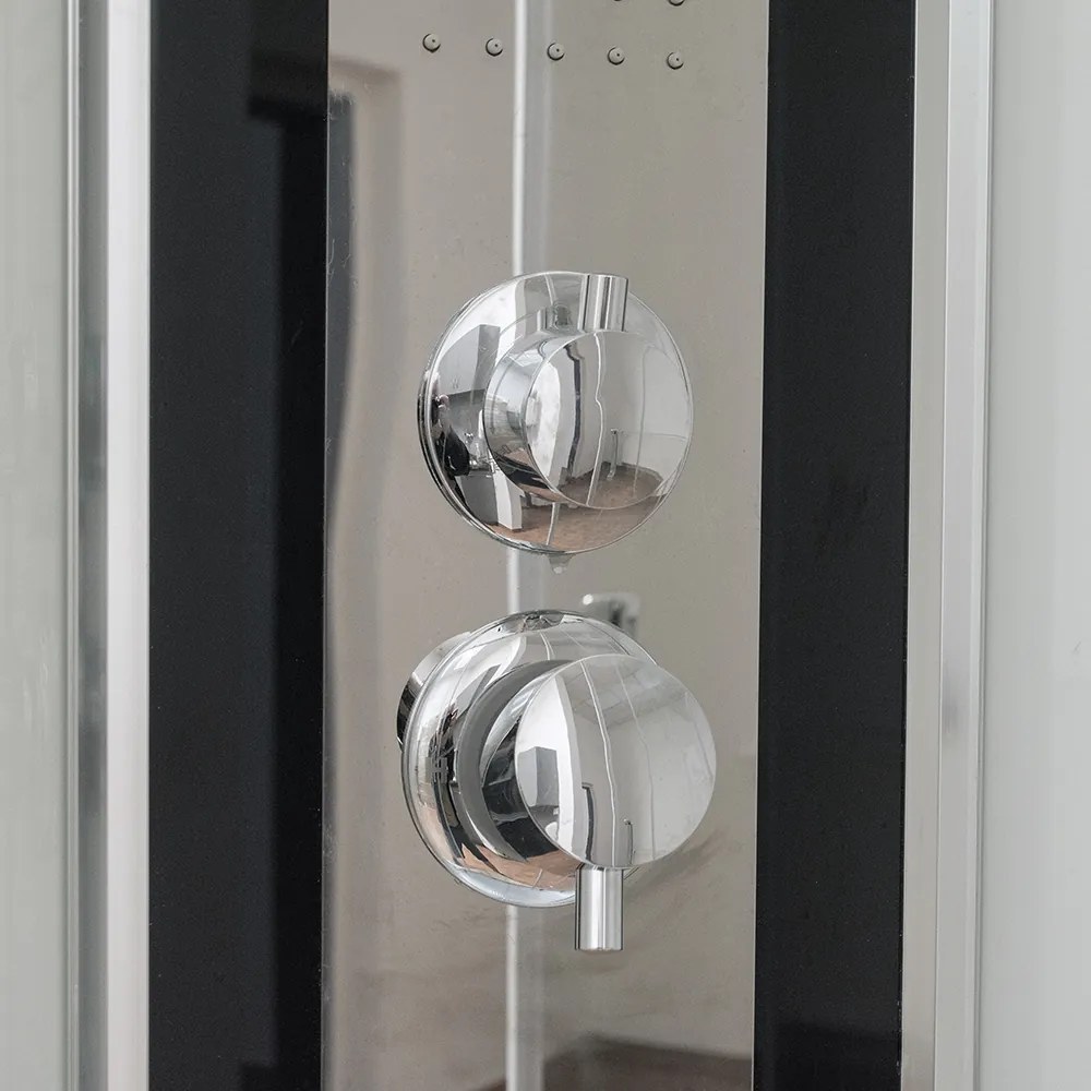 Roltechnik Outlet Hydromasážní box LUCIDUS ROUND Varianta: rozměry: 90x90 cm - (LUCIDUS ROUND/90x90 - 4000897), Barva profilů a typ výplně: profily: brillant, výplň: transparent