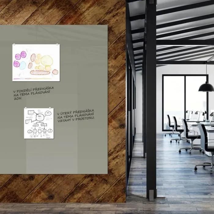 Šedá paynova skleněná pracovní a kancelářská tabule Smatab® - 100 × 150 cm
