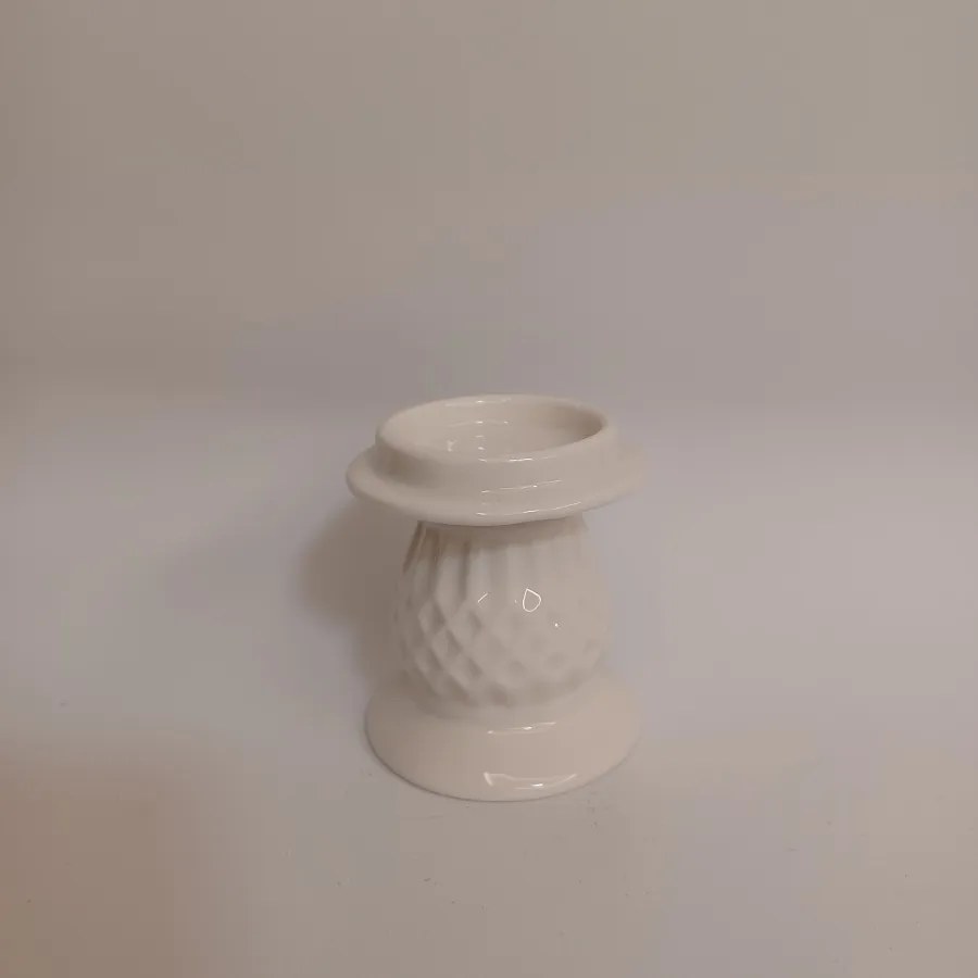 Vánoční svícen na stůl 7 × 7 × 6,5 cm, keramický, bílý