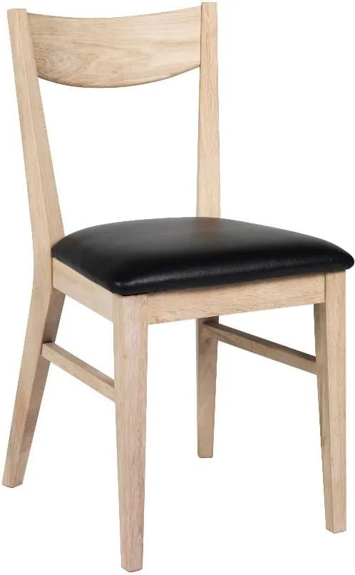 Hnědá dubová jídelní židle s podsedákem z kůže Rowico Dylan