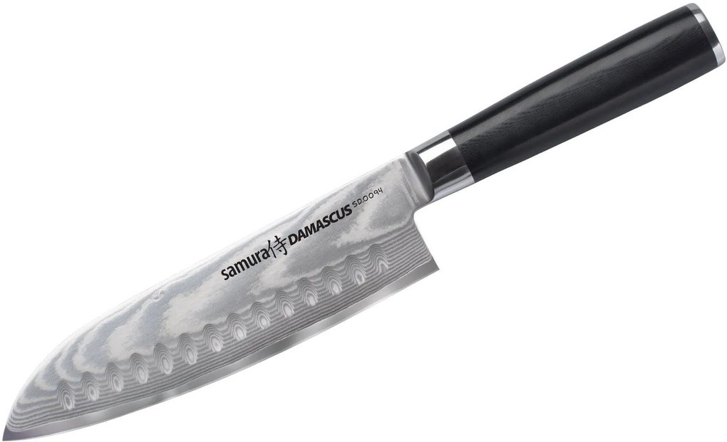 Kuchyňský nůž samura damascus nůž santoku 17,5 cm