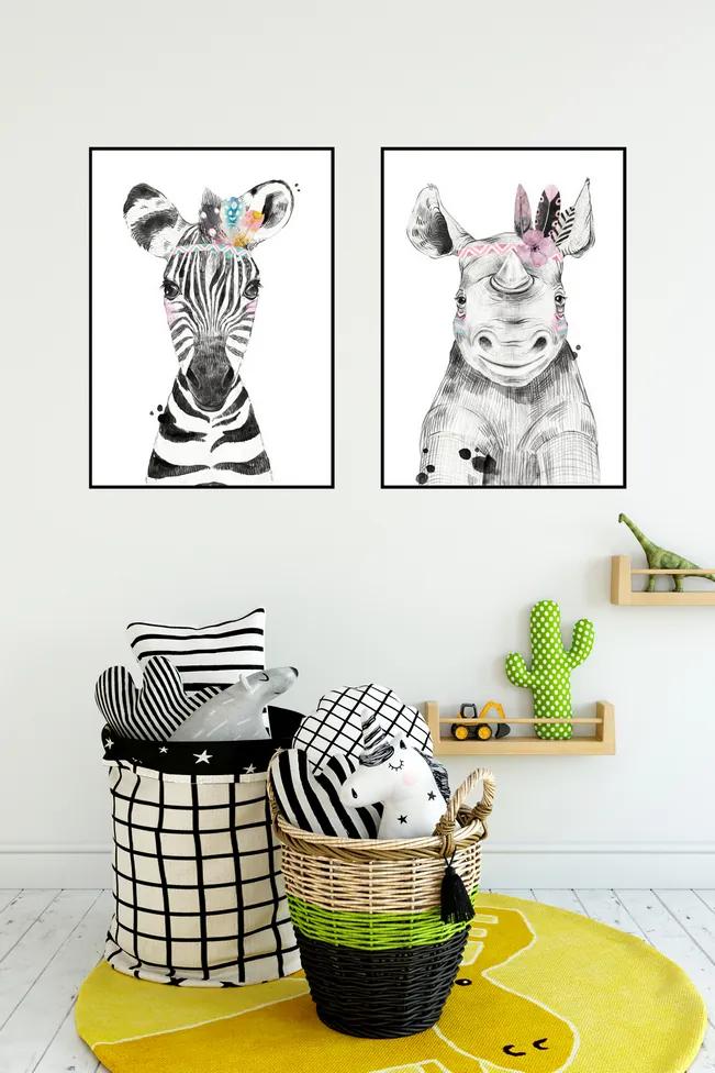 Plakát Zebra Rozměr plakátu: 50 x 70 cm, Varianta zebry: Zebra s bublinou