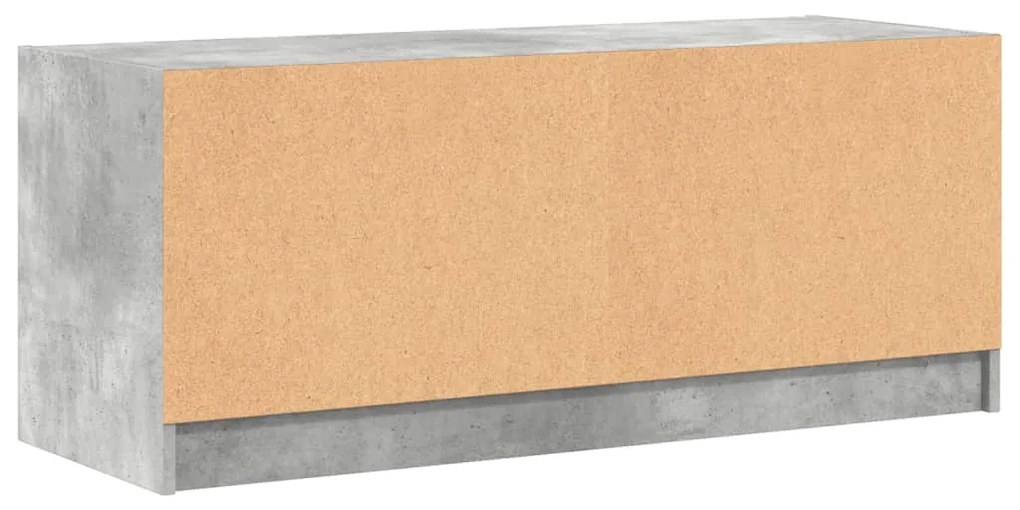 TV skříňka se skleněnými dvířky betonově šedá 102x37x42 cm - Default Title