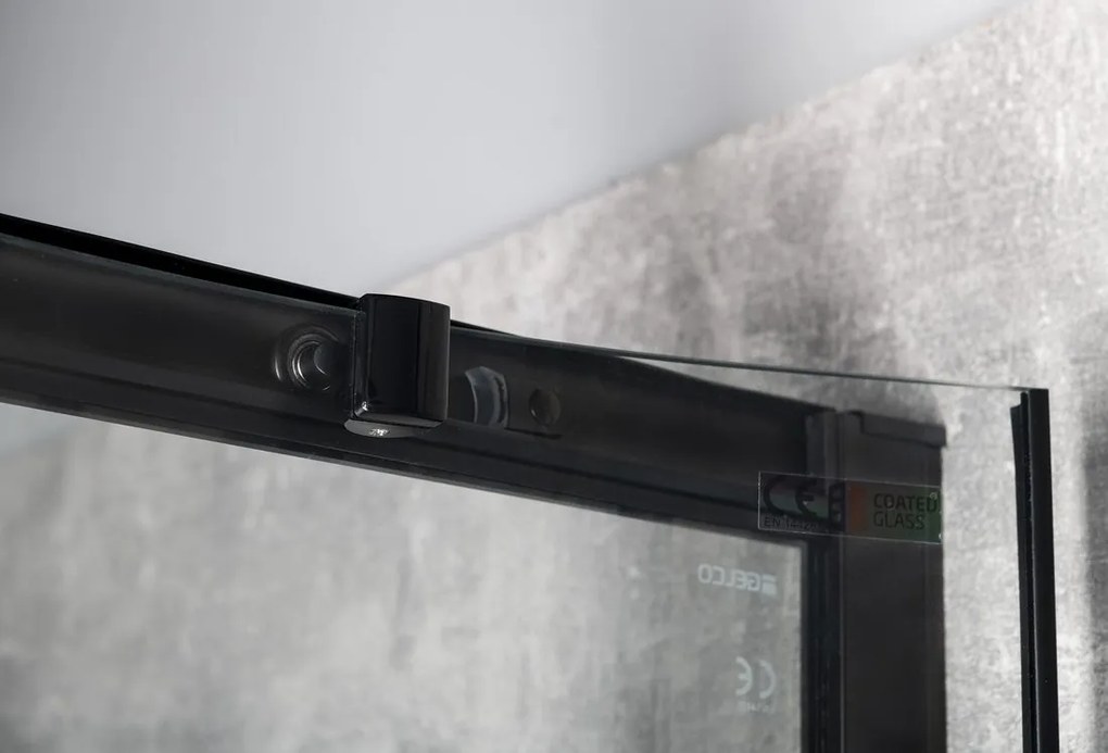 Gelco Gelco, SIGMA SIMPLY BLACK čtvrtkruhová sprchová zástěna 1000x800mm, R550, čiré sklo, GS1080B
