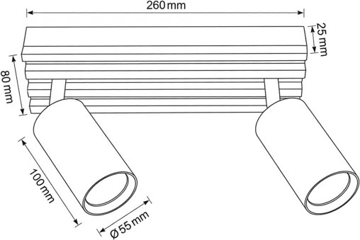 Brilagi - Bodové svítidlo SELE WOOD 2xGU10/30W/230V černá/dřevo