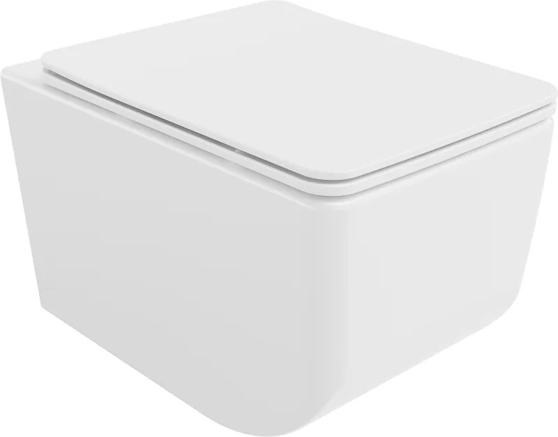 Mexen Vera, závěsné WC Rimless 51 x 36 cm s pomalu padajícím sedátkem z duroplastu, bílá, 30164000