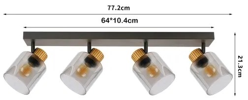 Brilagi - Bodové svítidlo HYGGE 3xE14/15W/230V černá/kouřová