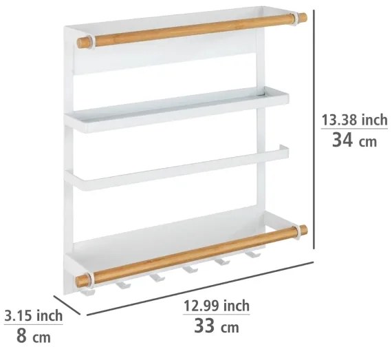 WENKO 54113100 - Organizér MAGNA 33x34 cm bílá/hnědá/černá