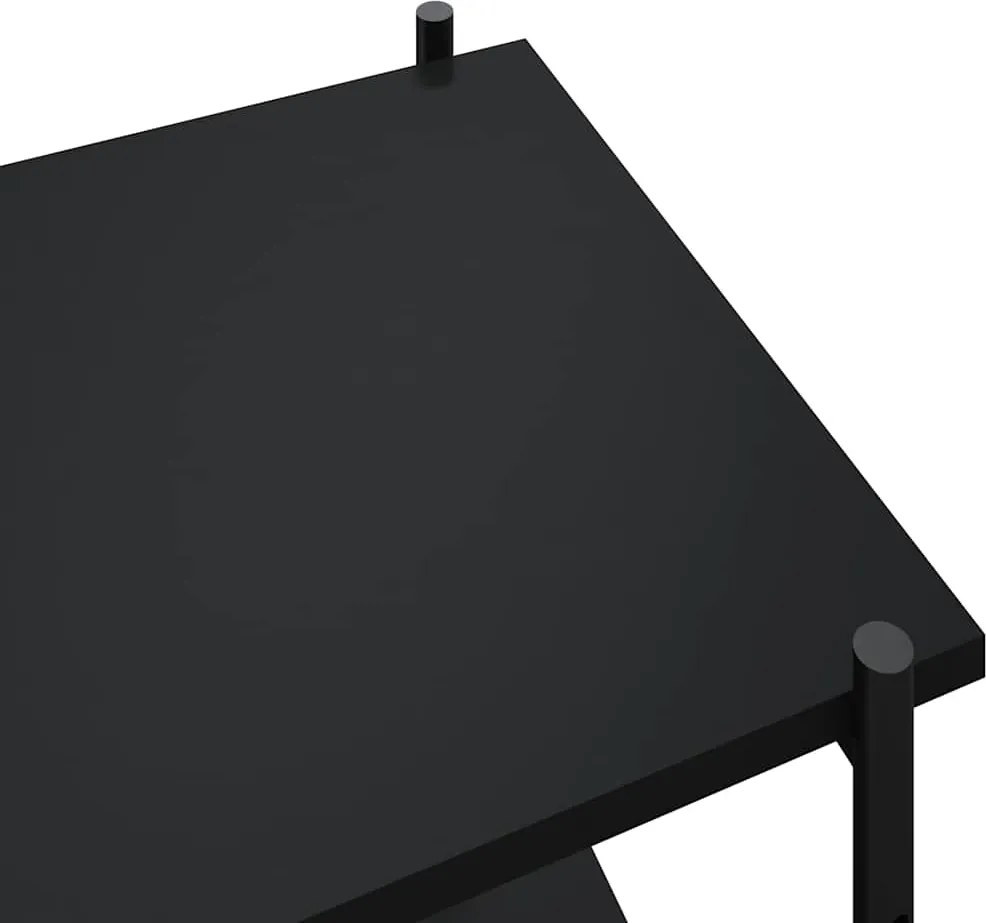 Policový regál se 4 policemi černý 80 x 40 x 130 cm 336343