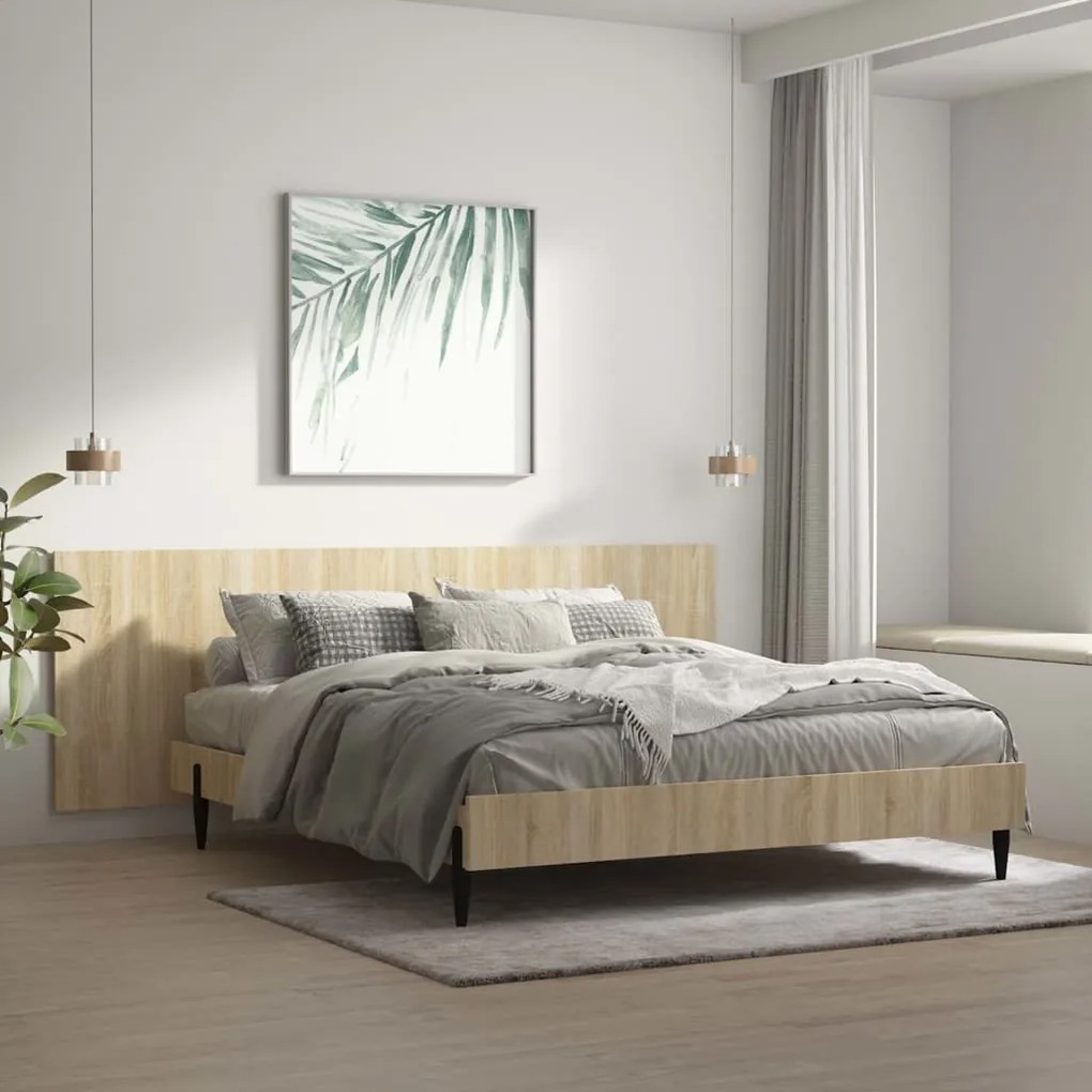 vidaXL Nástěnné čelo postele 240x1,5x80 cm kompozitní dřevo [816979] Barva: šedá sonoma