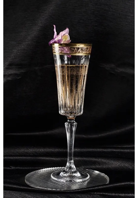 BOHEMIA PRESTIGE DORATO SKLENICE NA ŠAMPAŇSKÉ 210ML SADA 6 KS