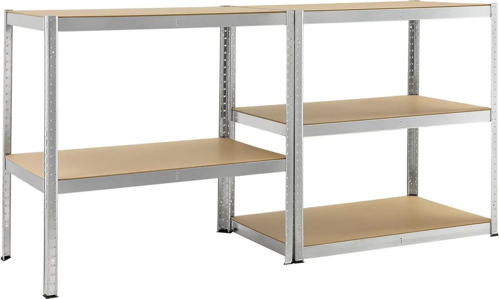 Juskys Kovový regál Basic 200 × 100 × 60 cm Barva: šedá