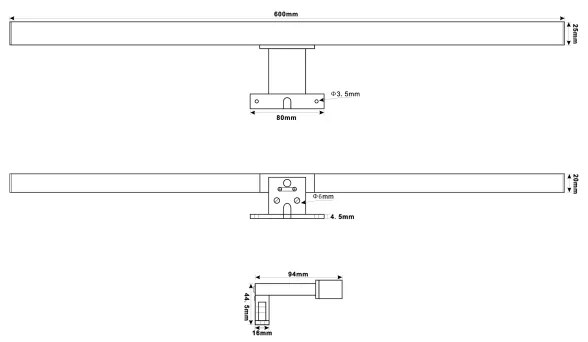 Top Light - LED Koupelnové osvětlení zrcadla OREGON LED/9W/230V 60 cm IP44