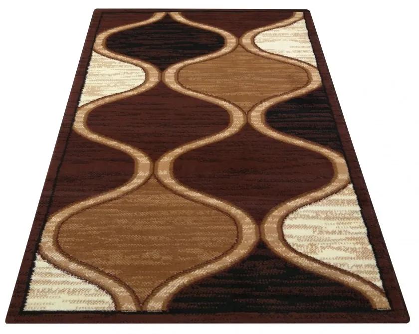 Hnědý vzorovaný koberec do obývacího pokoje Šířka: 150 cm | Délka: 210 cm