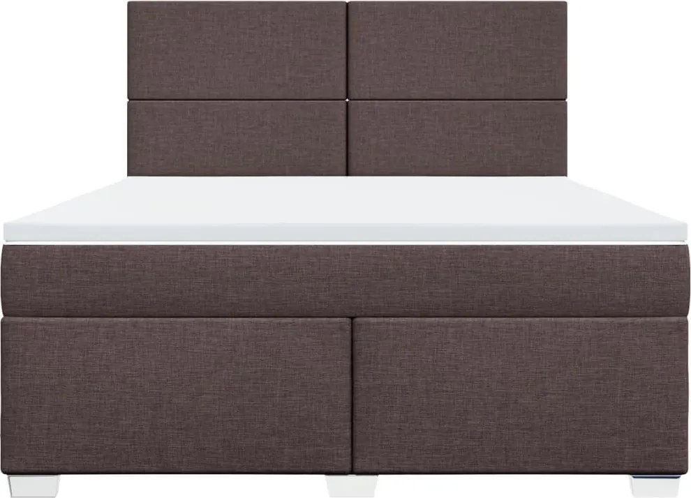 Box spring postel s matrací tmavě hnědá 180x200 cm textil 3290563