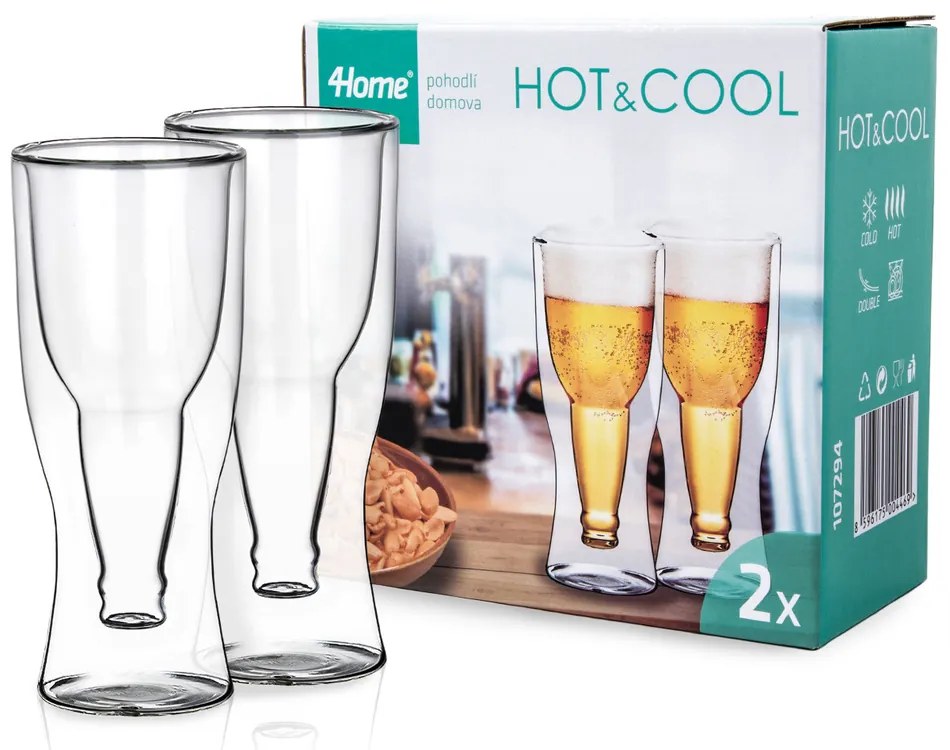 4Home Termo sklenice na pivo Hot&Cool 370 ml, 2 ks