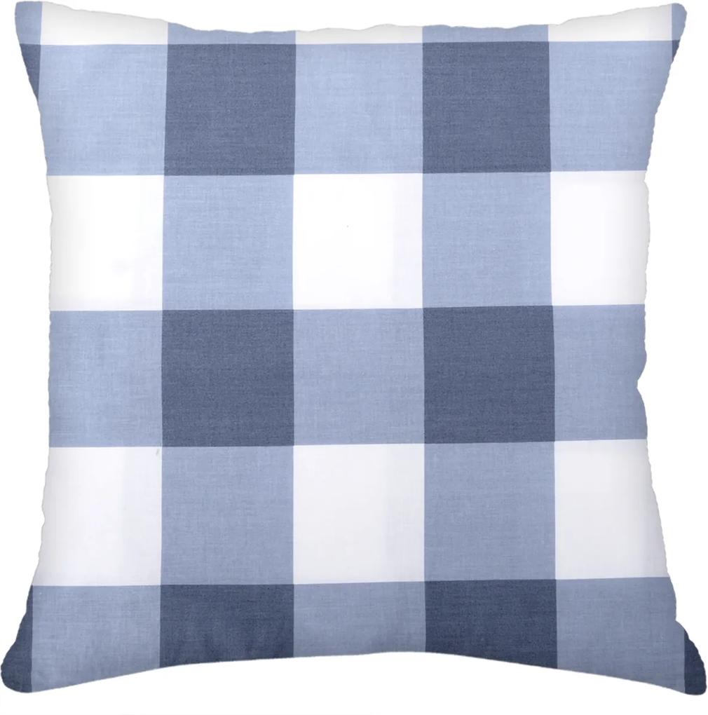 Bavlněný polštář KOSTKY, 100% bavlna, modrá, 45x45 cm Mybesthome Varianta: Povlak na polštář, 45x45 cm