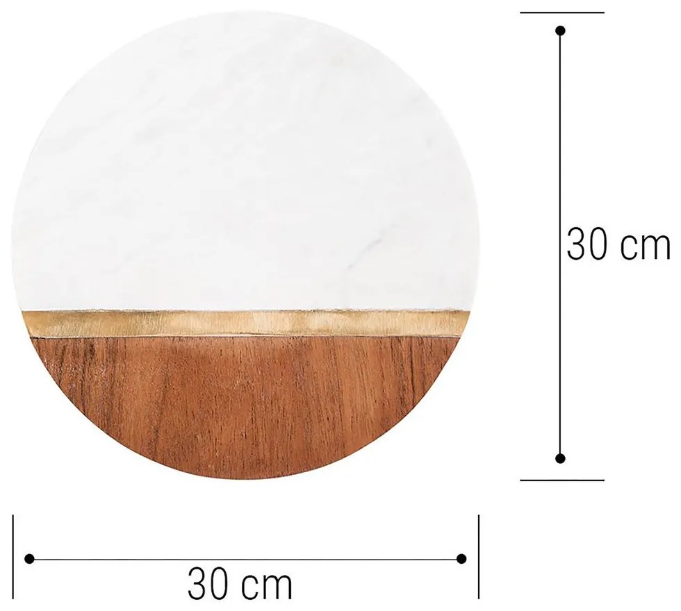 MARBLE KITCHEN Tác kulatý 30 cm