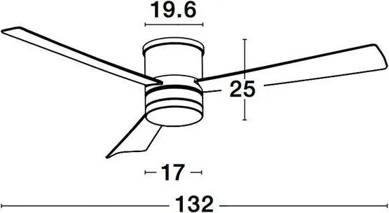 NV 9953016 Stropní ventilátor se světlem SATIN broušený nikl ocel a sklo dřevěné listy 5 rychlostí 35W LED 18W 3000K - NOVA LUCE