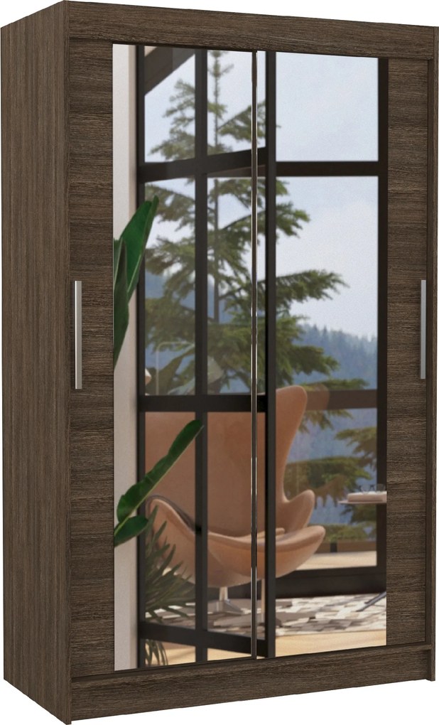 ADRK Furniture Skříň posuvná se zrcadlem TIBAGO 120 ADRK-SW-TIB-CH-120