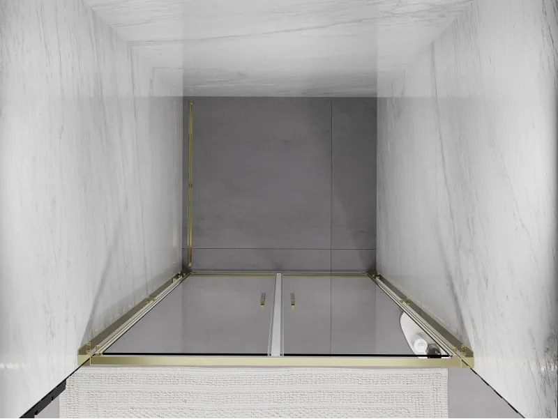 Mexen Exo, dvojité výklopné sprchové dveře, 120 cm, transparentní sklo, zlatá, 814-120-000-50-00