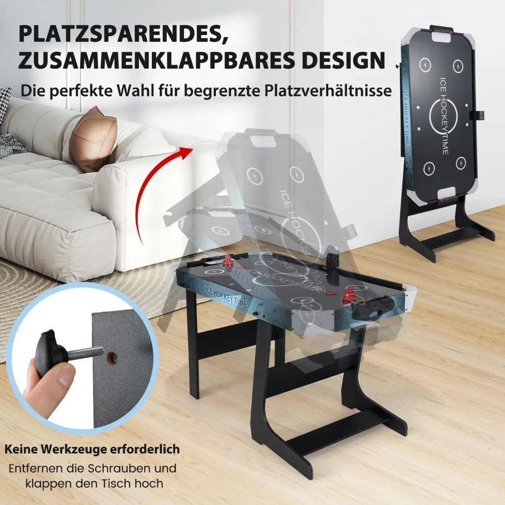 Costway Skládací vzdušný hokejový stůl s LED displejem a 12 V-motor elektrický