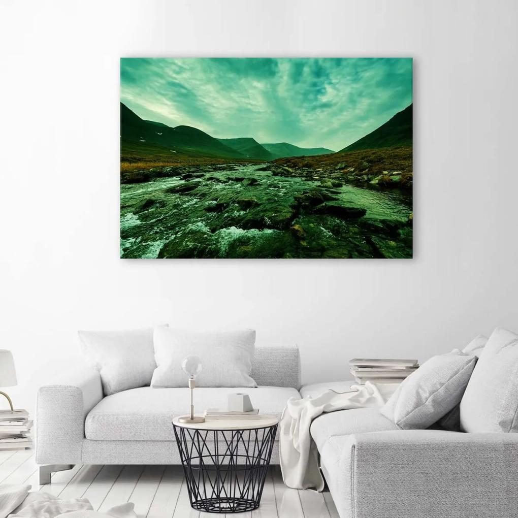 Obraz na plátně Horská krajina zelená - 100x70 cm