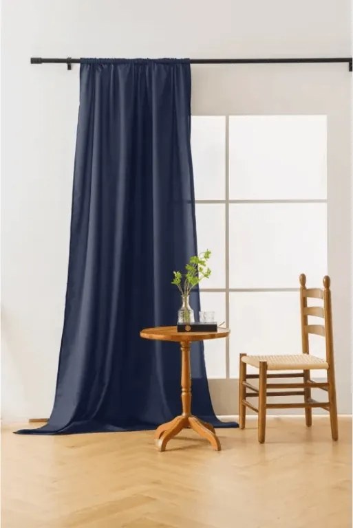 Závěs OXFORD LIGHT 140x270 cm, tmavě modrý Zavěšení: Řasící páska