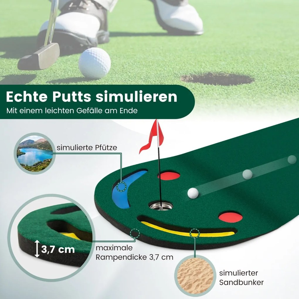 Costway Golfová podložka na odpalování se 3 odkládacími kelímky a 1 skládací