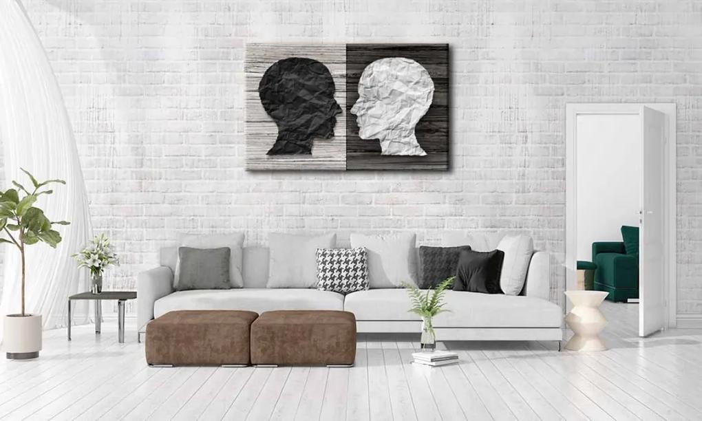 Malvis ® Obraz na stěnu Černobílá mysl Velikost (šířka x výška): 100x60 cm