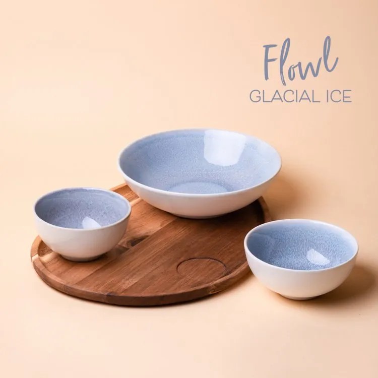 Set Flowl - Misky Gaya Atelier Glacial Ice + Podnos Triangle Agát (453147)