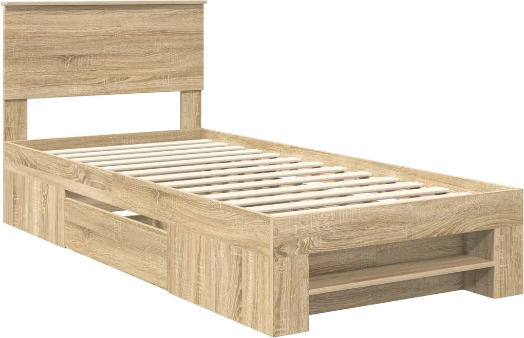 Rám postele s čelo Sonoma dub 80 x 200 cm Kompozitní dřevo 3408811