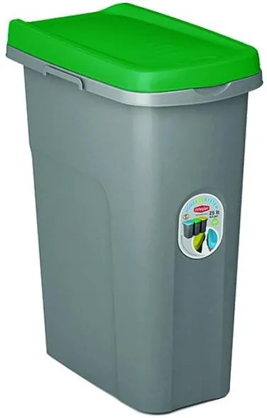 Odpadkový koš Stefanplast HOME ECO SYSTEM 25 L zelené víko