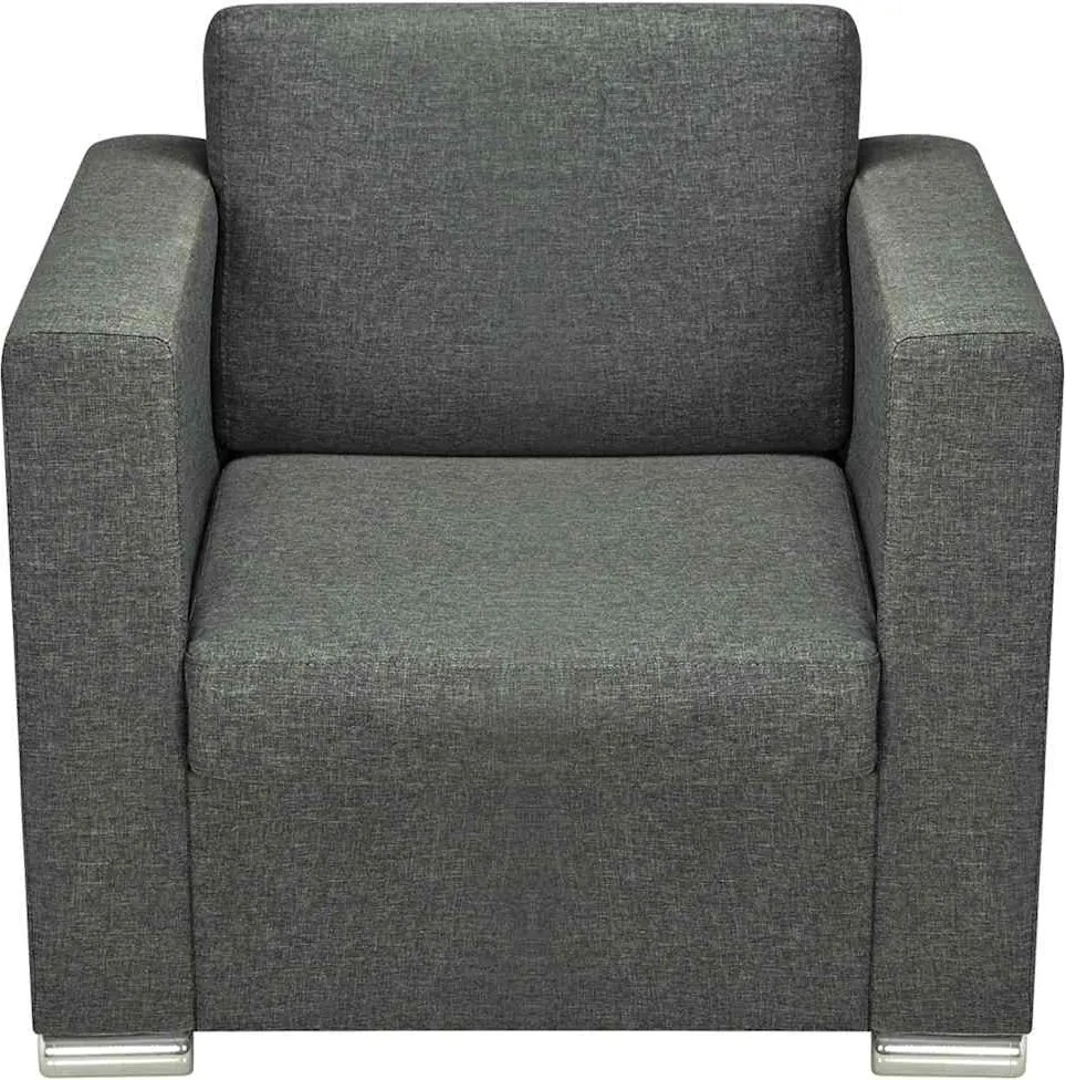 Křeslo tmavě šedé textil 243582