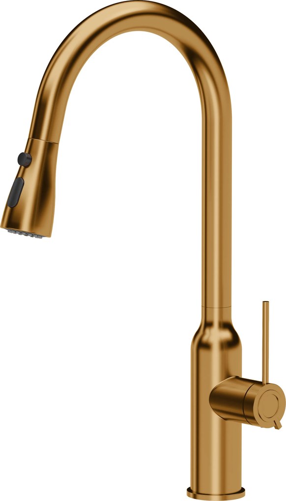 Kuchyňská dřezová baterie QUADRON JESSICA Q LINE s vytahovací sprchou v měděné barvě