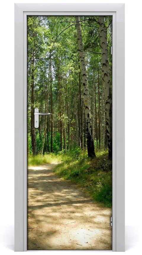 Fototapeta na dveře břízový les 75x205 cm