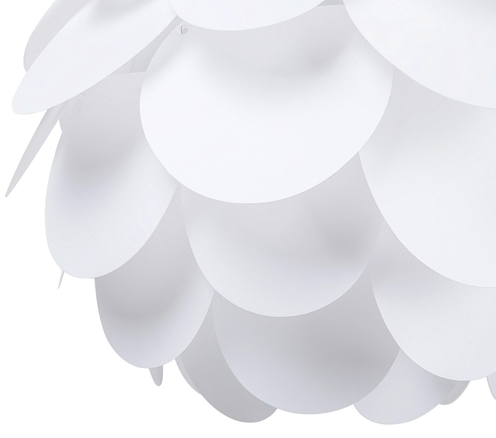 Bílá závěsná lampa RHINE Beliani