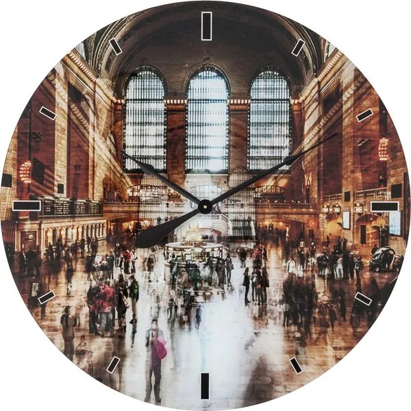 Nástěnné hodiny Glass Grand Central O 80 cm