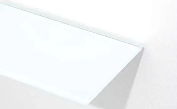 Bílá polička COVER 60 x 12 cm ze skla lacobel, bez úchytů 100-029
