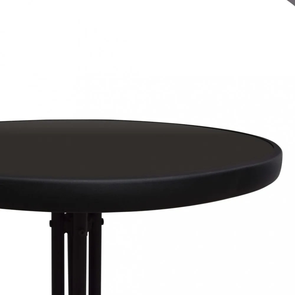 Zahradní bistro set 2+1 PVC ratan černá Dekorhome