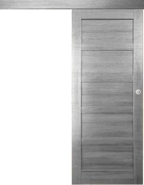 posuvné interiérové dveře na stěnu vasco doors BRAGA plné, model 1 Průchozí rozměr: 70 x 197 cm, Orientace dveří: Levé dveře, Dekor: Dub riviera