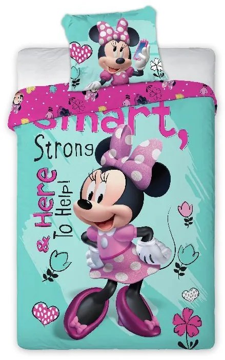 FARO Povlečení Minnie Smart Bavlna, 140/200, 70/90 cm