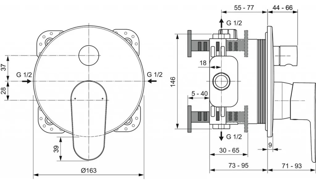 Ideal Standard Cerafine O - Vanová baterie pod omítku, rosé A7350RO