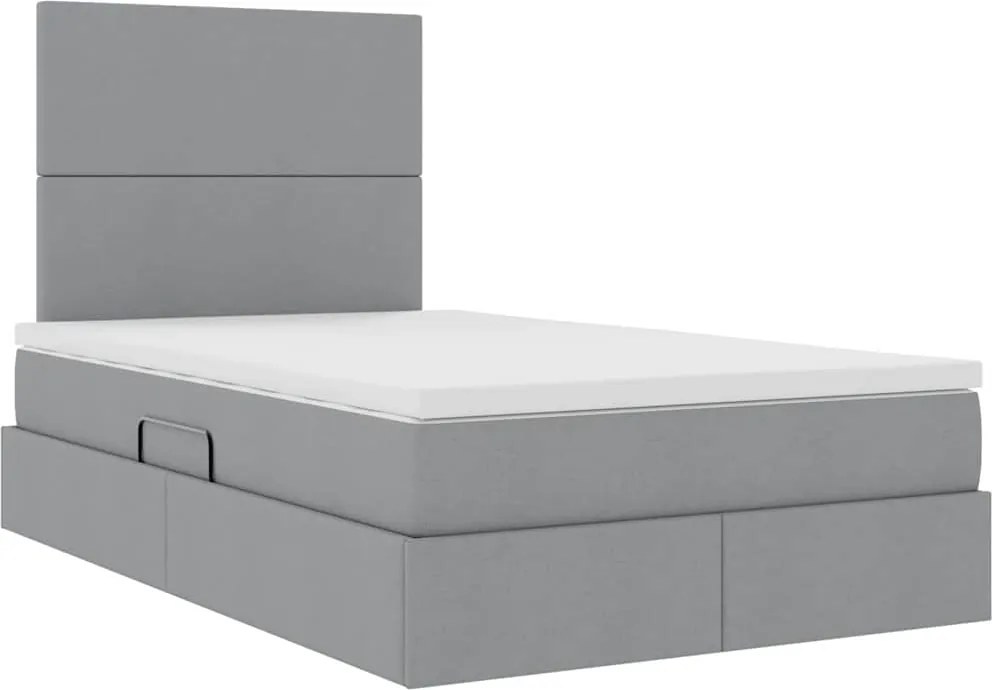 Postel s úložným prostorem a matrací Světle šedá 120 x 200 cm 3371709